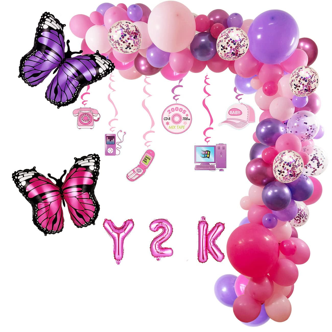 Y2k 2000s Pink Party Swirl Decorations, Room Decor Y2K, Y2K Decor ...