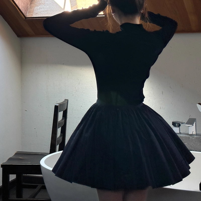 Y2k 2024 summer for women girls solid dress Ultra short skirt Pengpeng skirt princess skirt ...