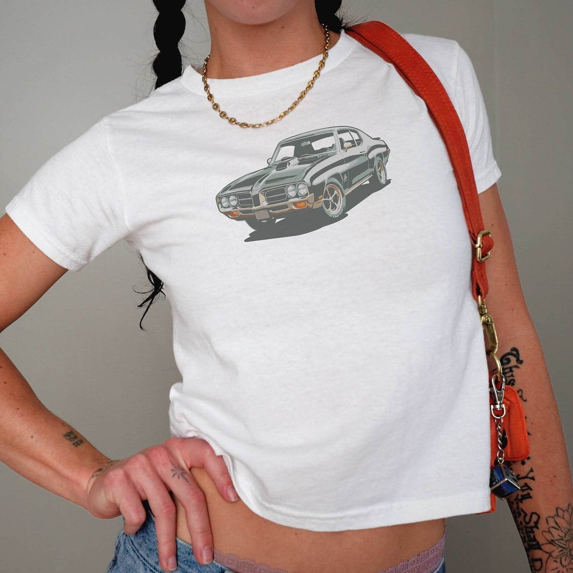 Y2k Baby Tee, Vintage Car Shirt, Downtown Girl Clothes, 90s Aesthetic ...