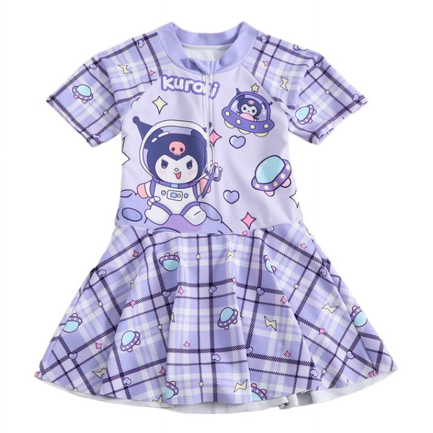 Y2k Kawaii Kuromi Children Swimsuit One Piece Sanrio Cute Anime ...