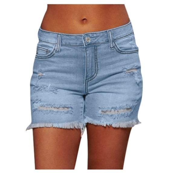Y2k Low Rise Mini Denim Shorts Women 2026 Fashion Stretch Ripped Hole ...