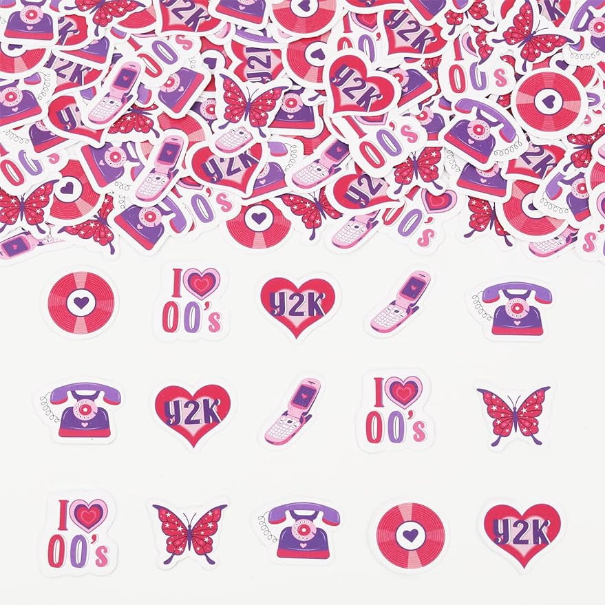 Y2k Party Decorations - 200PCS Party Confetti, 2000s Table Decorations ...