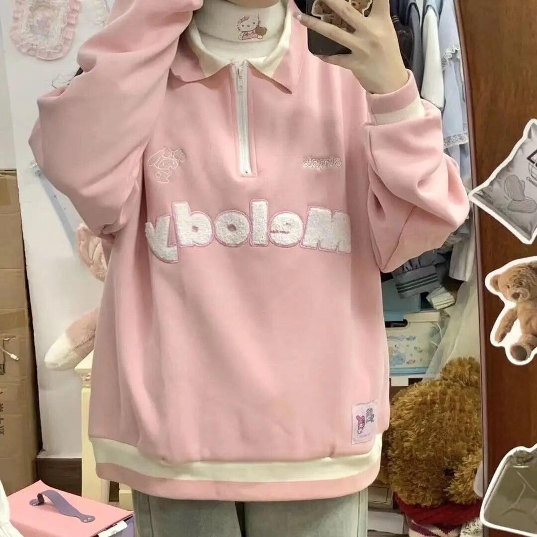 Y2k Sanrio Hello Kitty Cute Embroidery Pullover Sweater Women 2023 ...