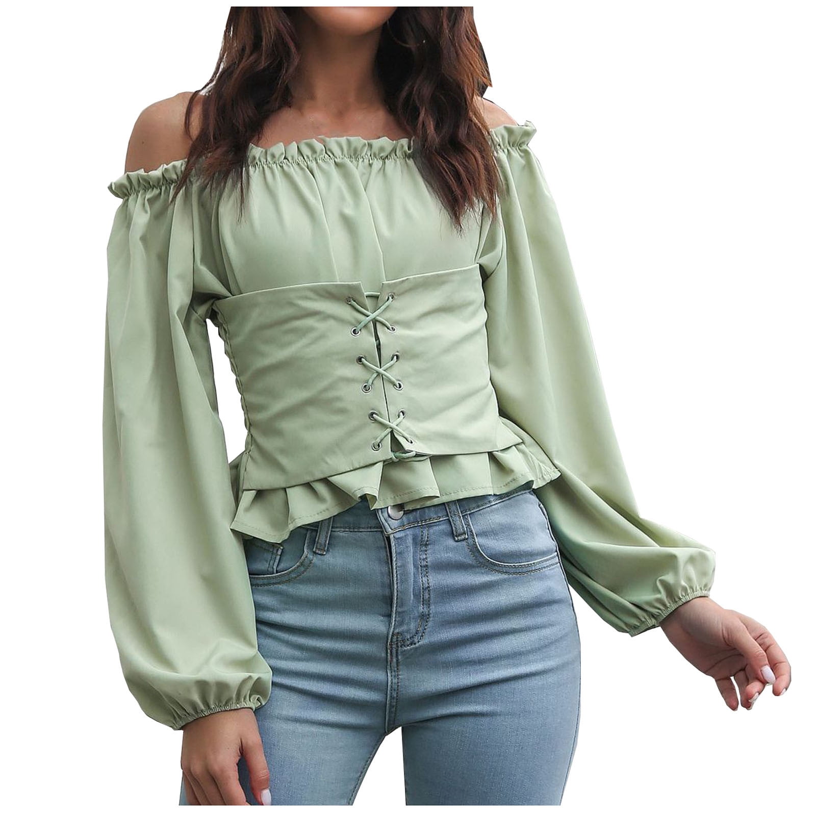 Y2k Tops Aesthetic Fairy Vintage Shirts Pirate Corset Tunic off the ...