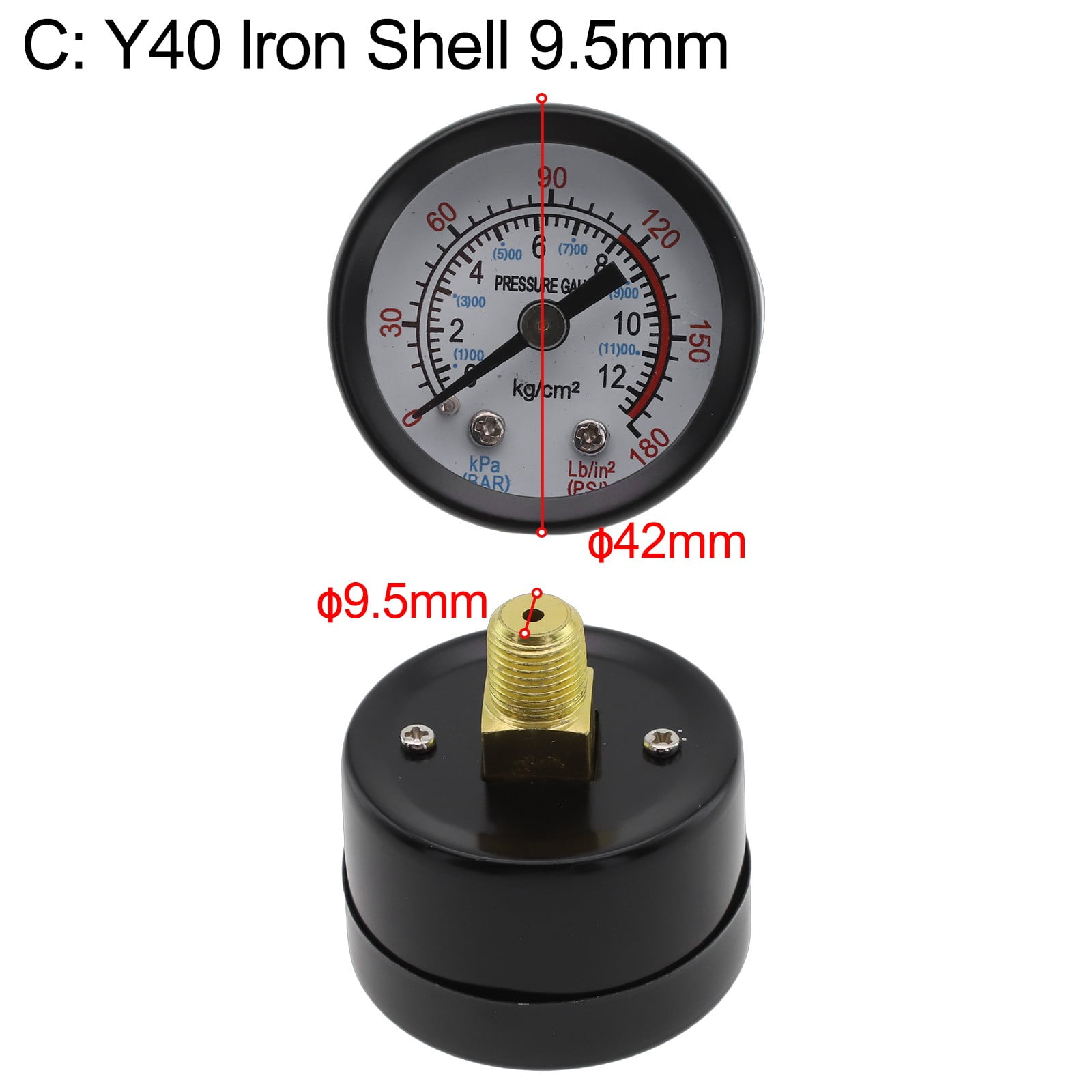 Y40 Y50 0-180PSI Liquid Meter Pressure Gauge for Air Compressors ...