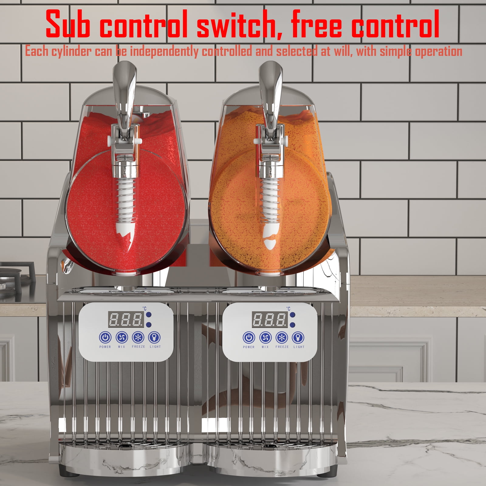 YAAKOV Home drink machine 2 bowl double Commercial Slushie Machine for ...