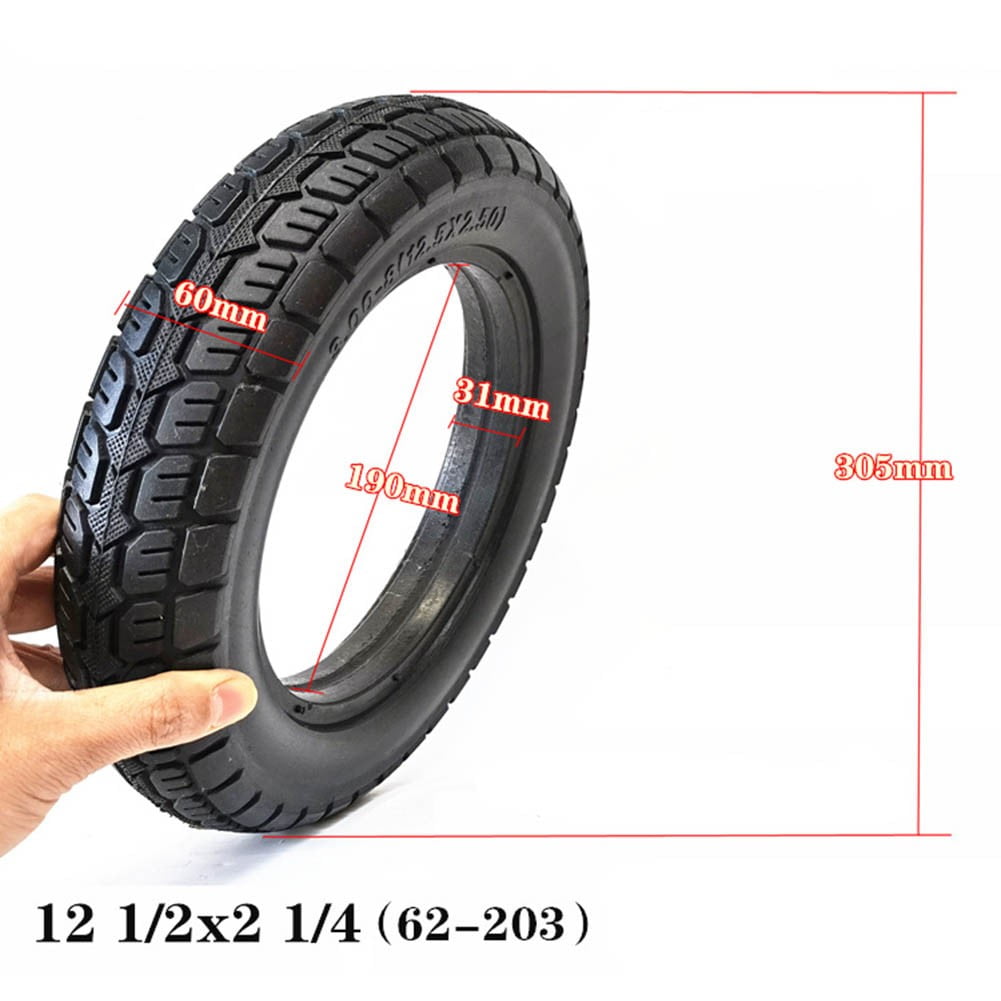 YAAQII for 12 Inch Solid Tire 12 1/2x2 1/4 (62-203) for Electric Bike Scooter Replacement 12.5x2 ...
