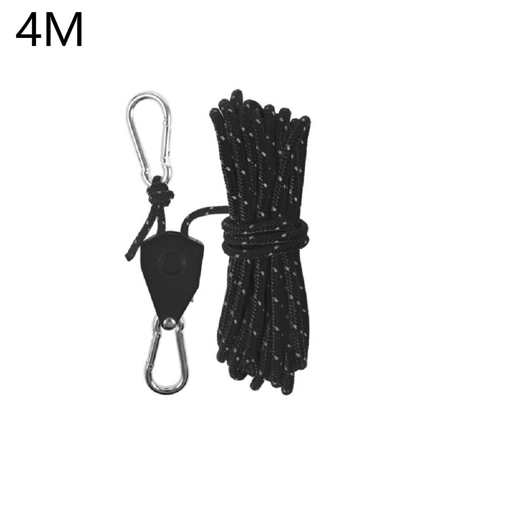 YAAQII for Adjustable Tent Rope Hanger 4M Lanyard with Pulley Hook for ...