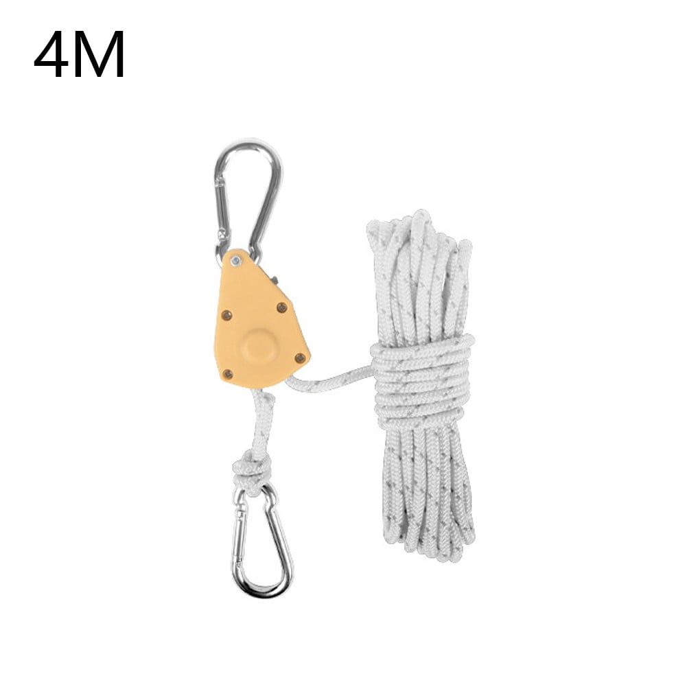 YAAQII for Adjustable Tent Rope Hanger 4M Lanyard with Pulley Hook for ...