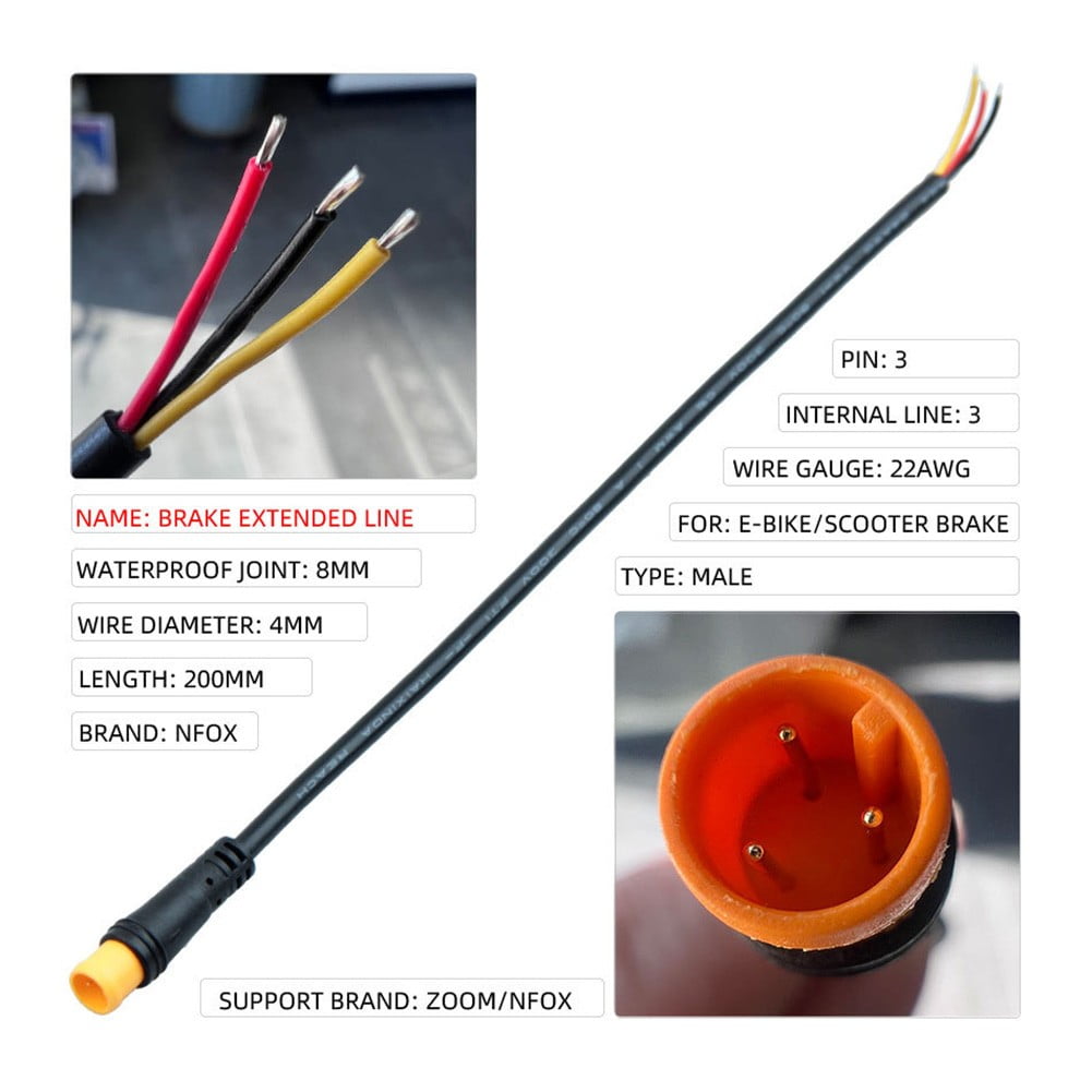 YAAQII for Ebike Display Connector Cable 3 Pin Male Waterproof Signal ...