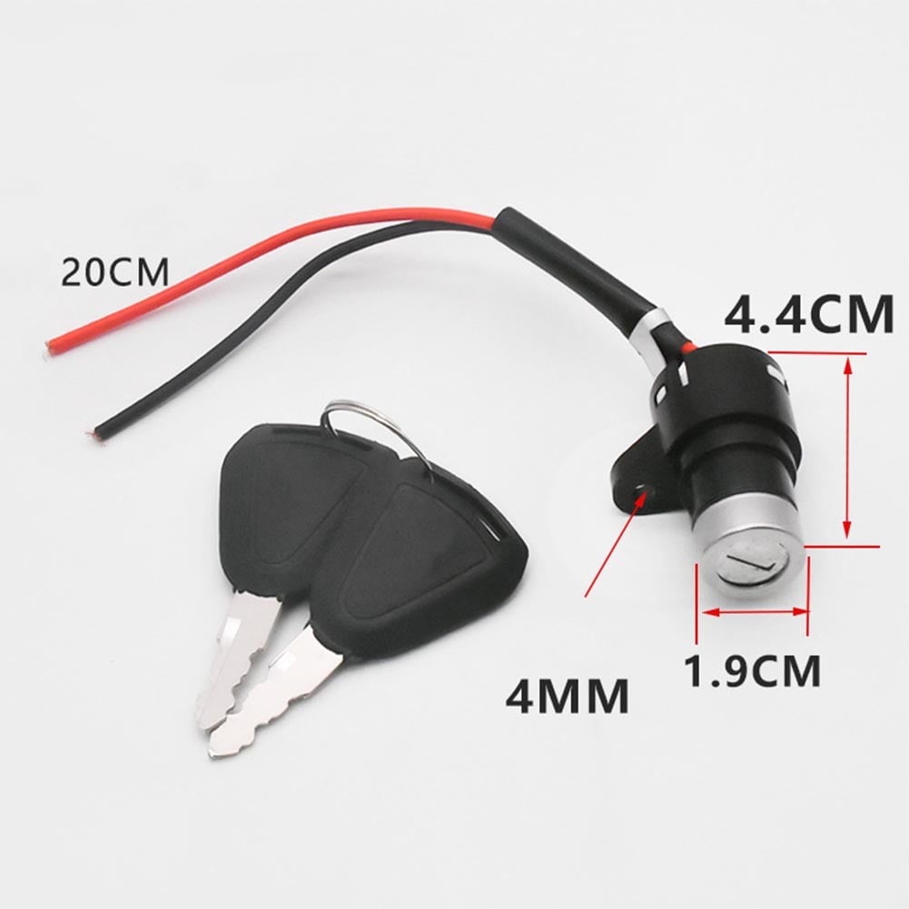 YAAQII for Electric Bike Ignition Key Switch 2 Wire Position Lock with ...