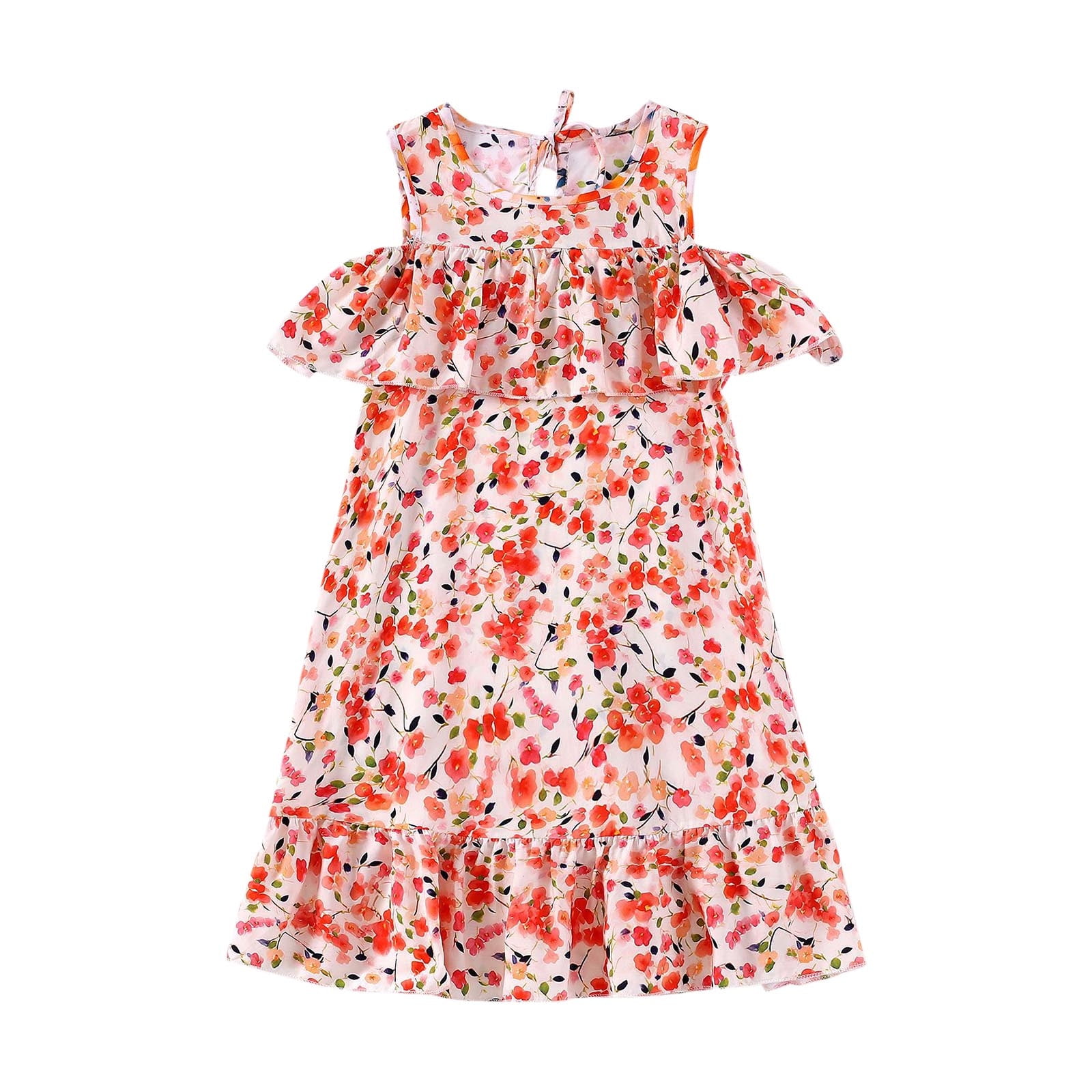 YABCSAZ Baby Girl's Dresses Ruffle Sleeve Tank Dress Summer Casual ...