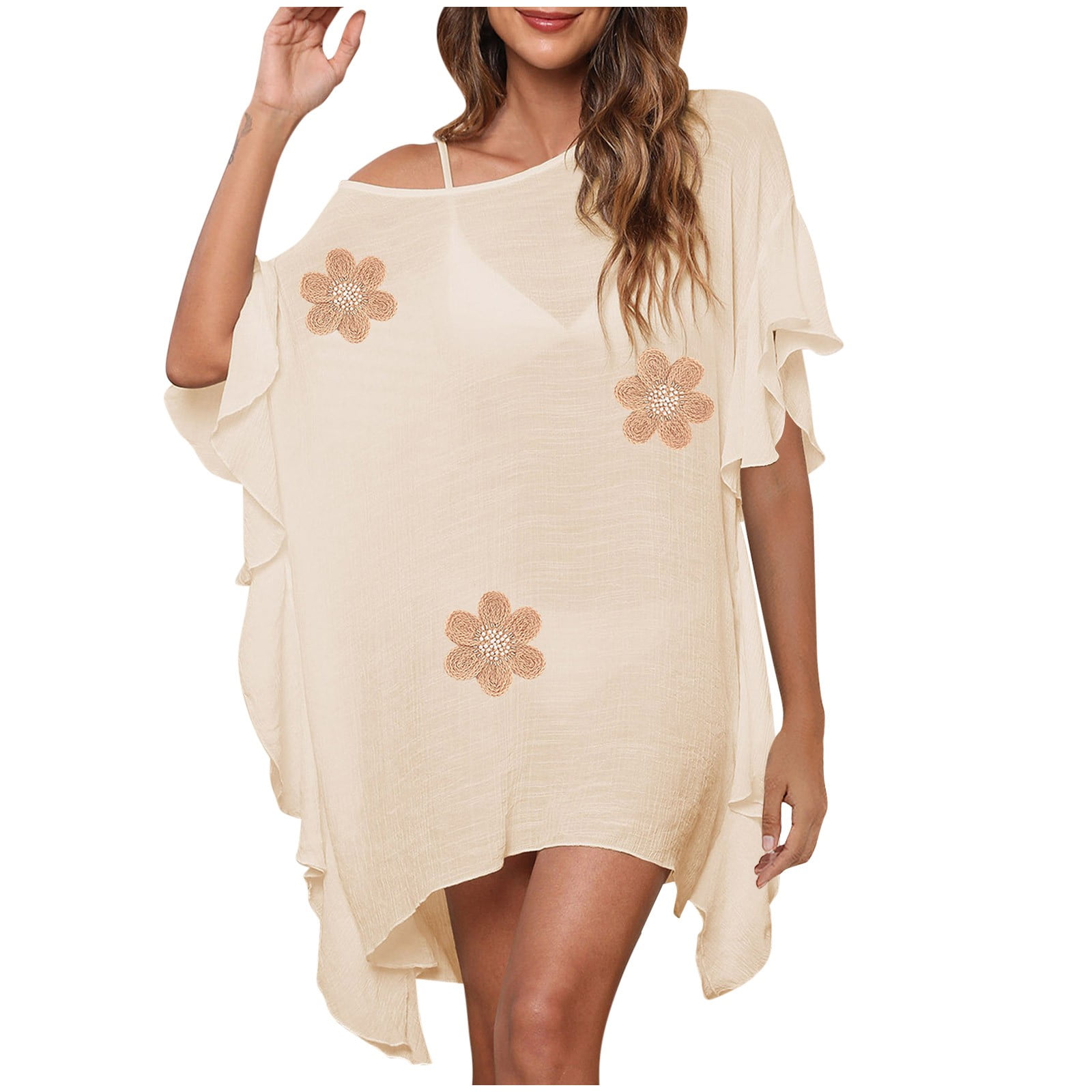 YABCSAZ Beach Cover Ups for Women Summer Swimsuit Crochet Swim Cover Up ...