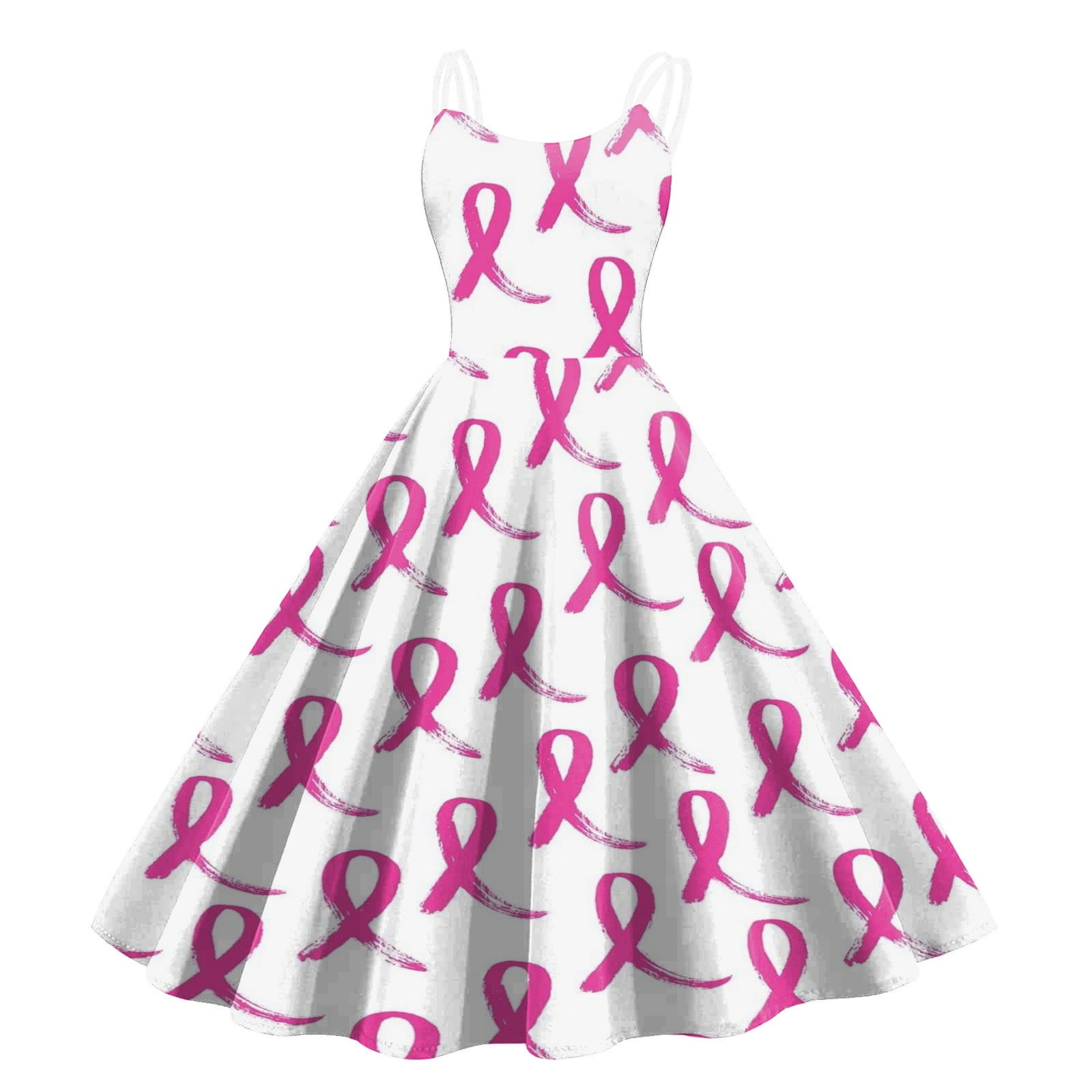 YABCSAZ Breast Cancer Dress for Women/Short Sleeve Dress/Crewneck Dress ...