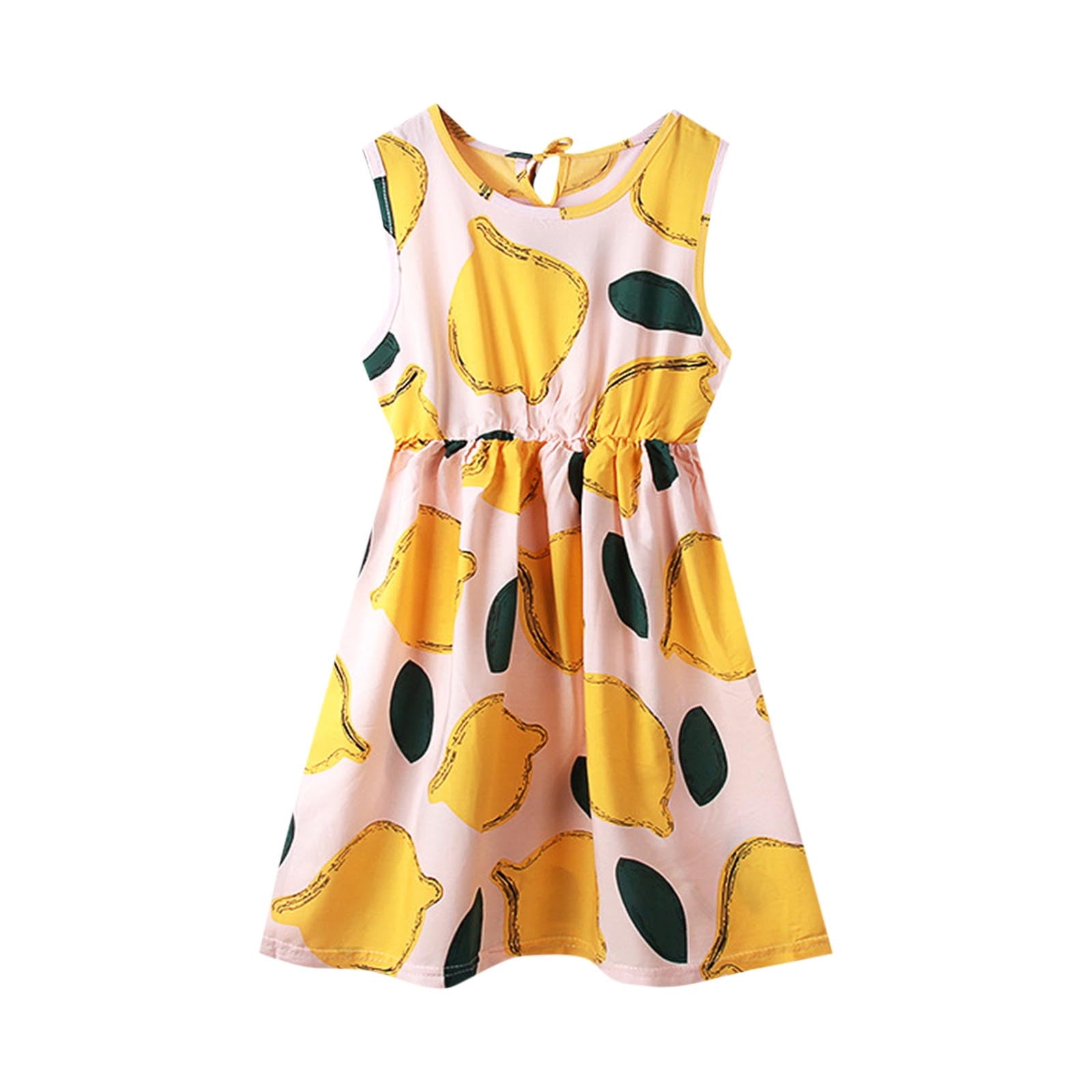 YABCSAZ Girl's Summer Dresses Sleeve Tank Dress Swing A-Line Cute ...