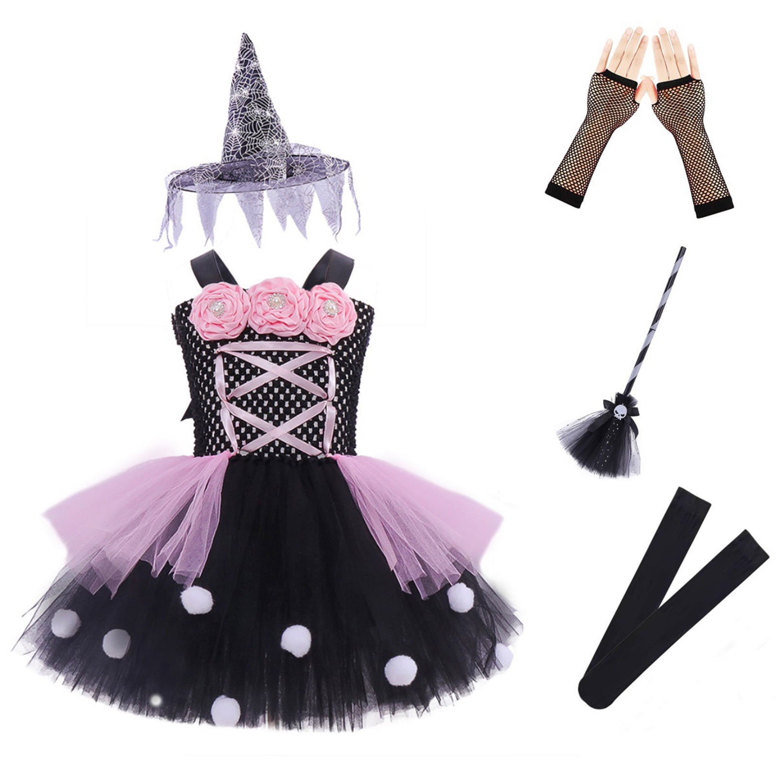 YABCSAZ Halloween Black Princess Costume Dress for Girls Sleeveless ...