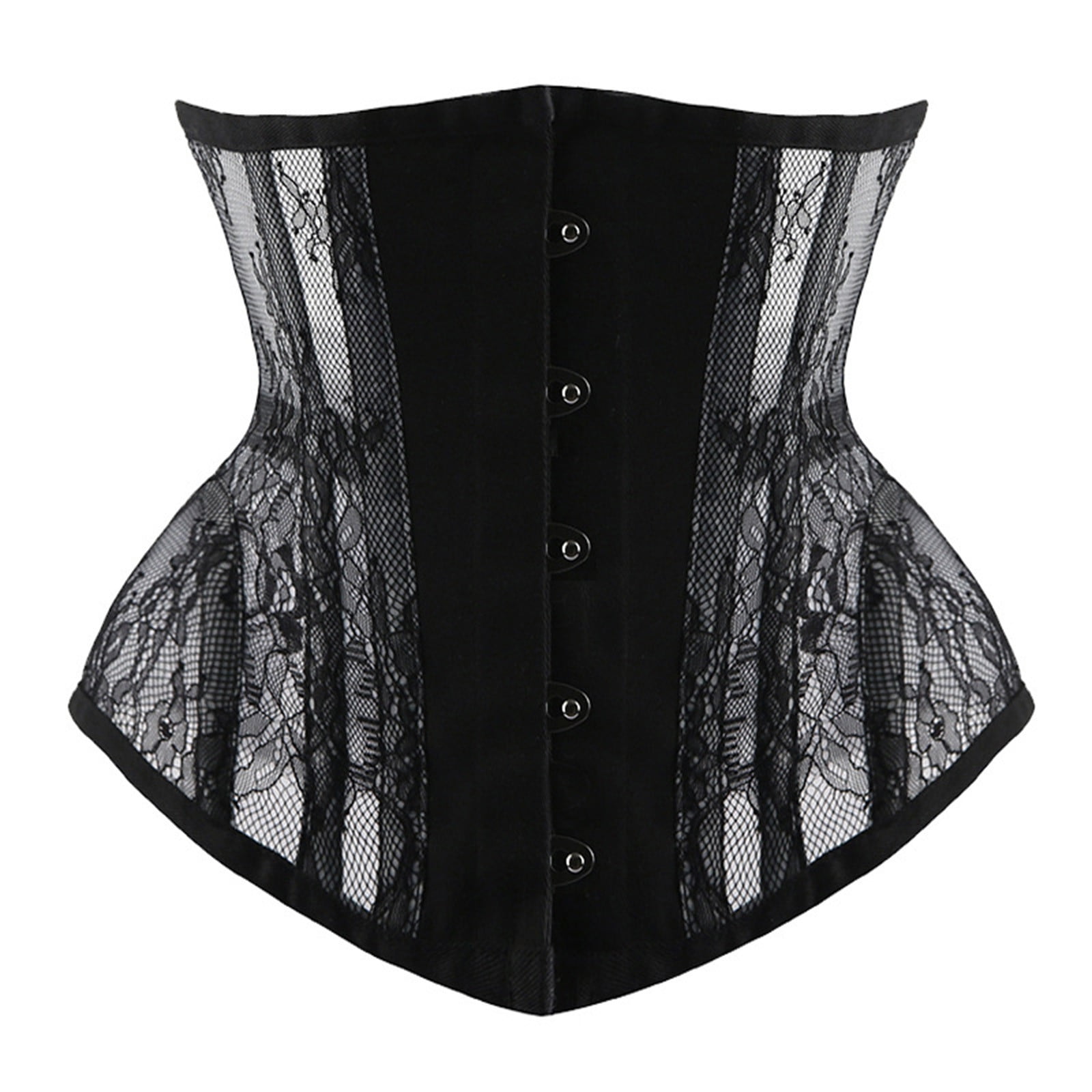 YABCSAZ Medieval Corset Top Satin Floral Boned Overbust Body Shaper ...