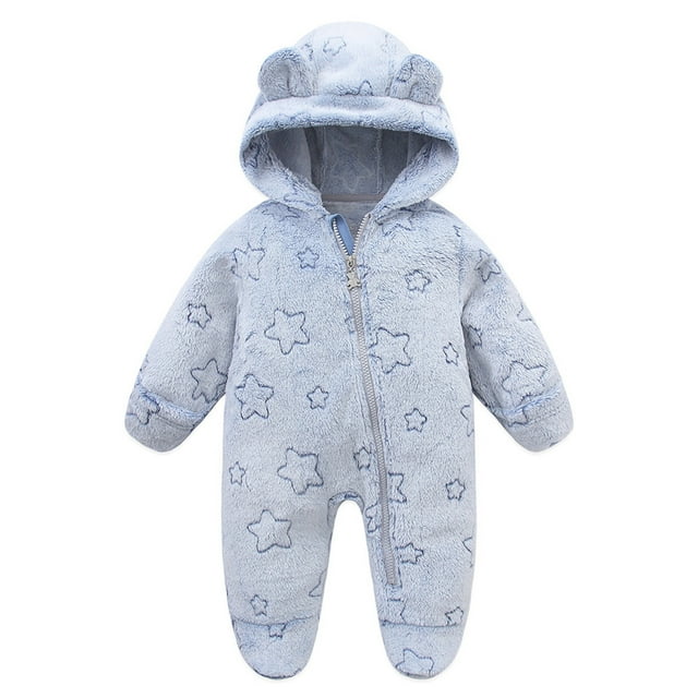 YABCSAZ Newborn Baby Rompers Fleece Long Sleeve Zip Warm Snowsuit Infant Winter Outfits Cute ...