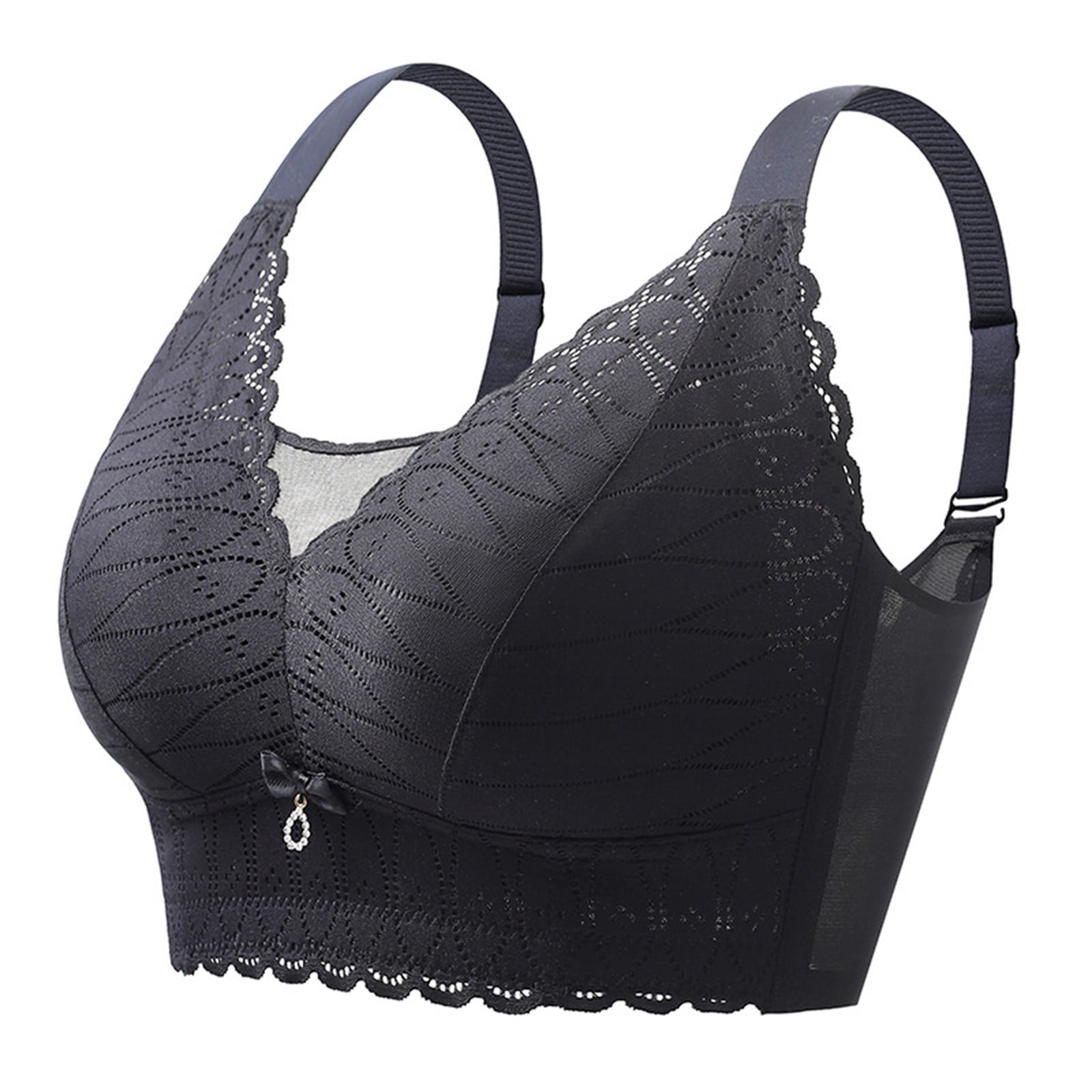 YABCSAZ Plus Size Bras for Women Lace Backless Ultra-thin Bra Wirefree ...