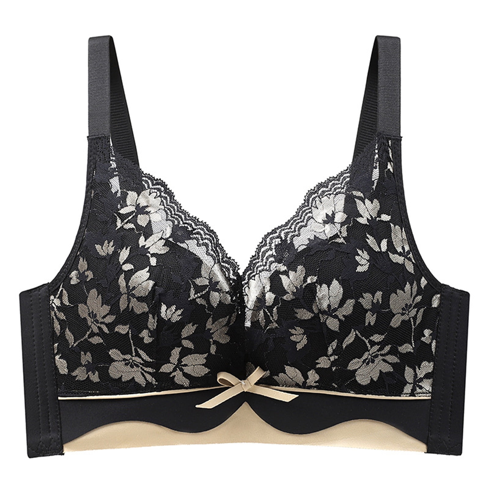 YABCSAZ Plus Size Bras for Women Lace Backless Ultra-thin Bra Wirefree ...