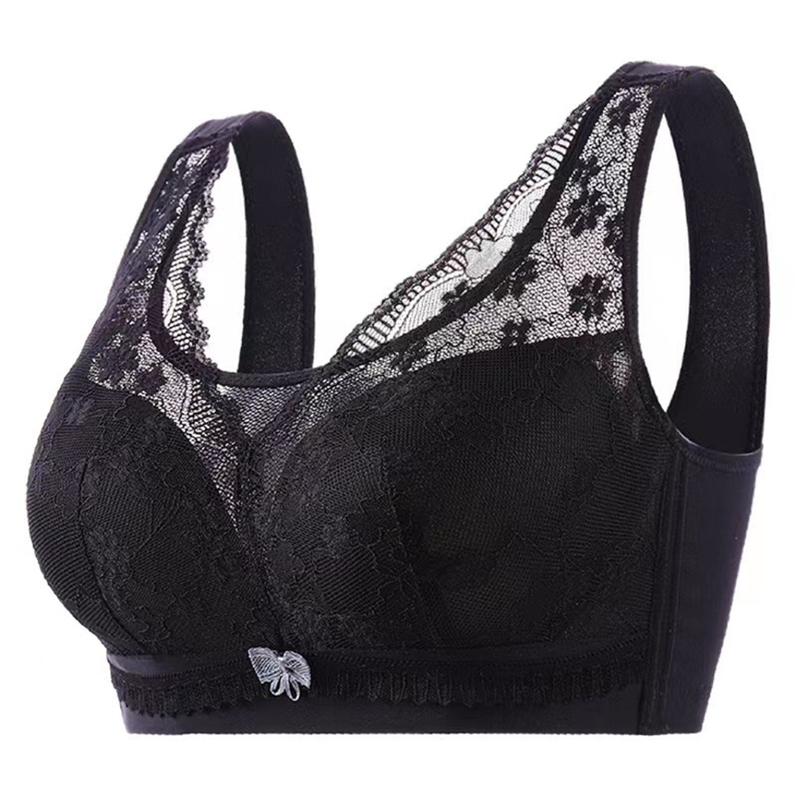 YABCSAZ Plus Size Bras for Women Lace Backless Ultra-thin Bra Wirefree ...