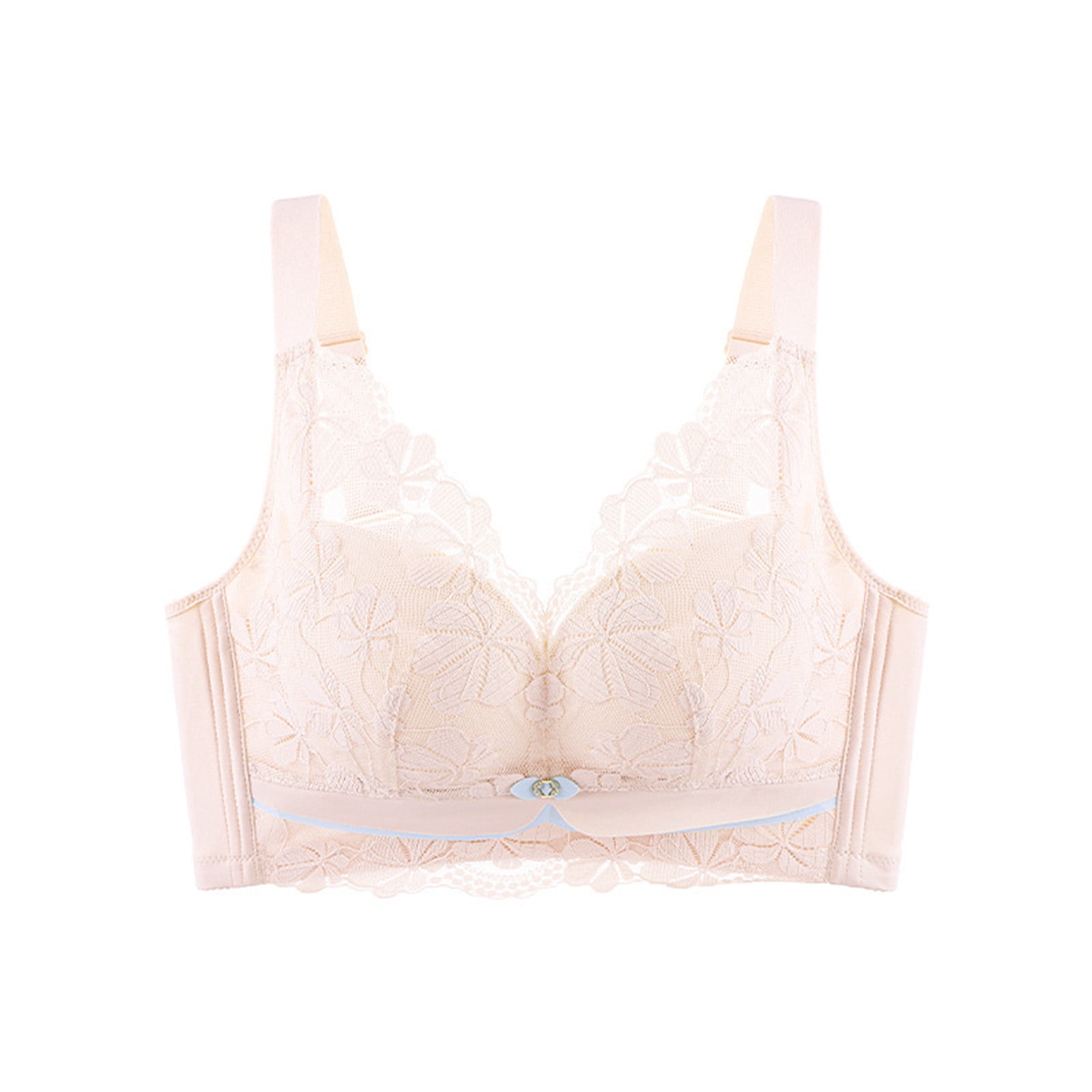 YABCSAZ Plus Size Bras for Women Lace Backless Ultra-thin Bra Wirefree ...