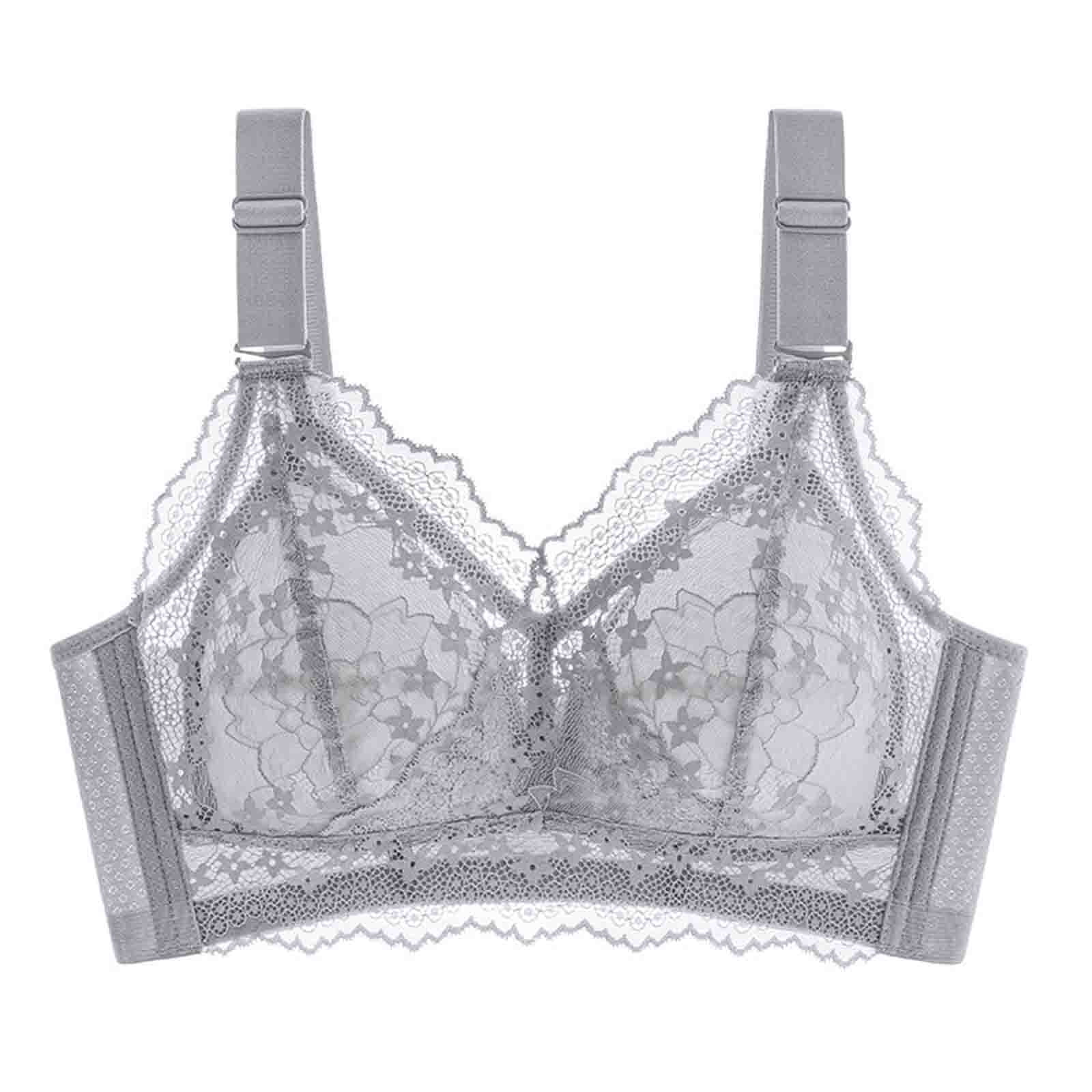 YABCSAZ Plus Size Bras for Women Lace Backless Ultra-thin Bra Wirefree ...