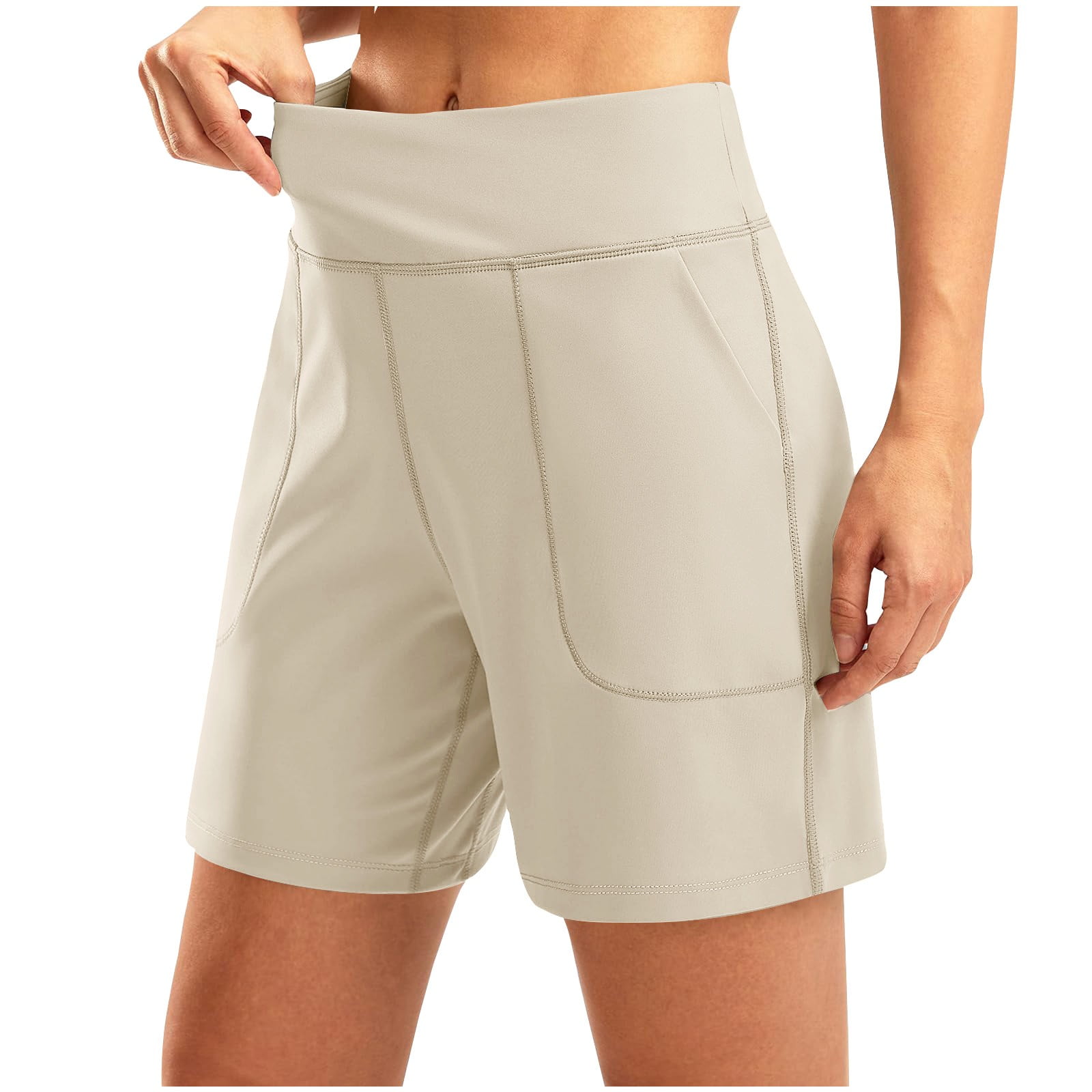 YABCSAZ Shorts for Women High Waisted Slim Shorts Summer Casual Solid ...