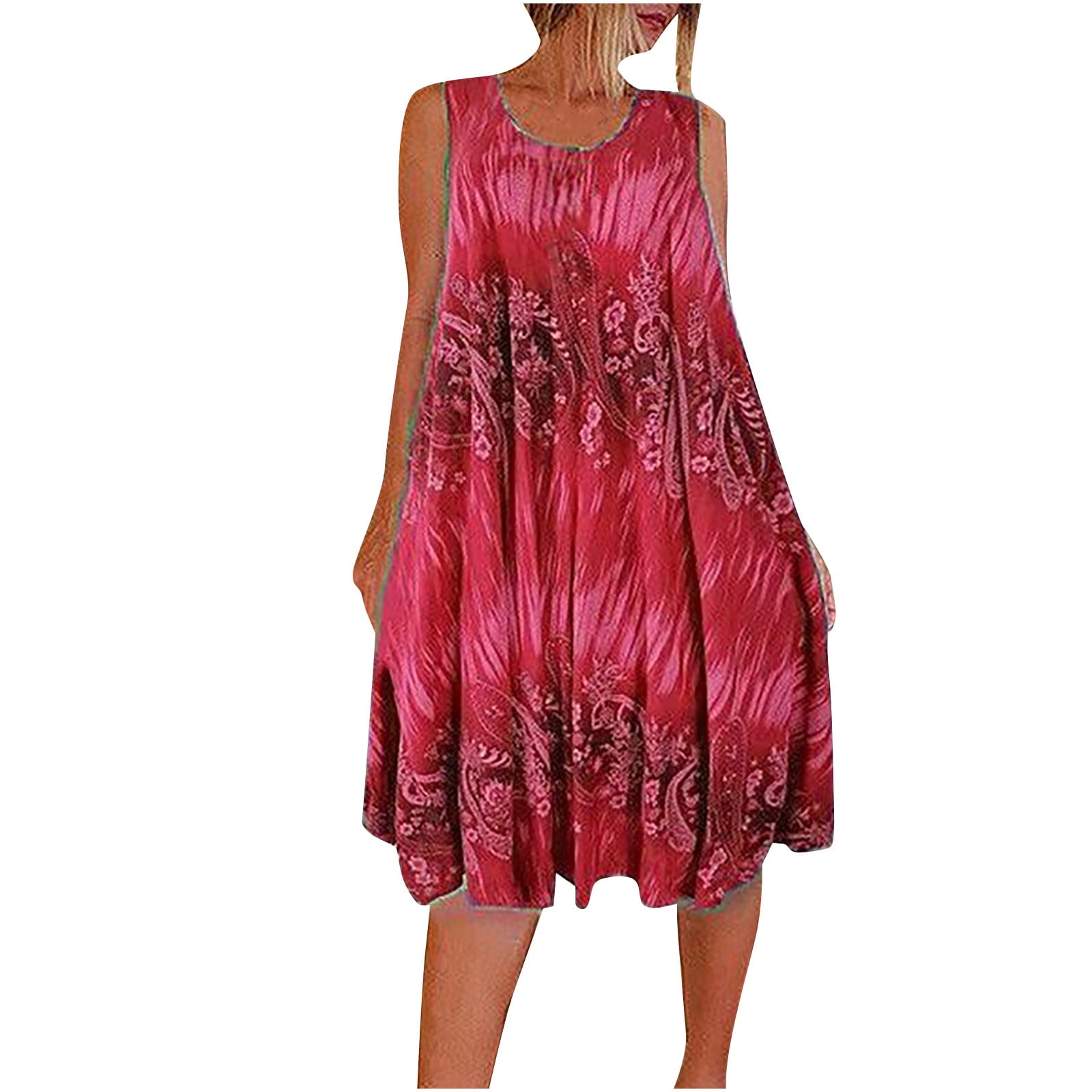 YABCSAZ Summer Dresses for Women 2024 Casual Loose Floral Printed Tank ...