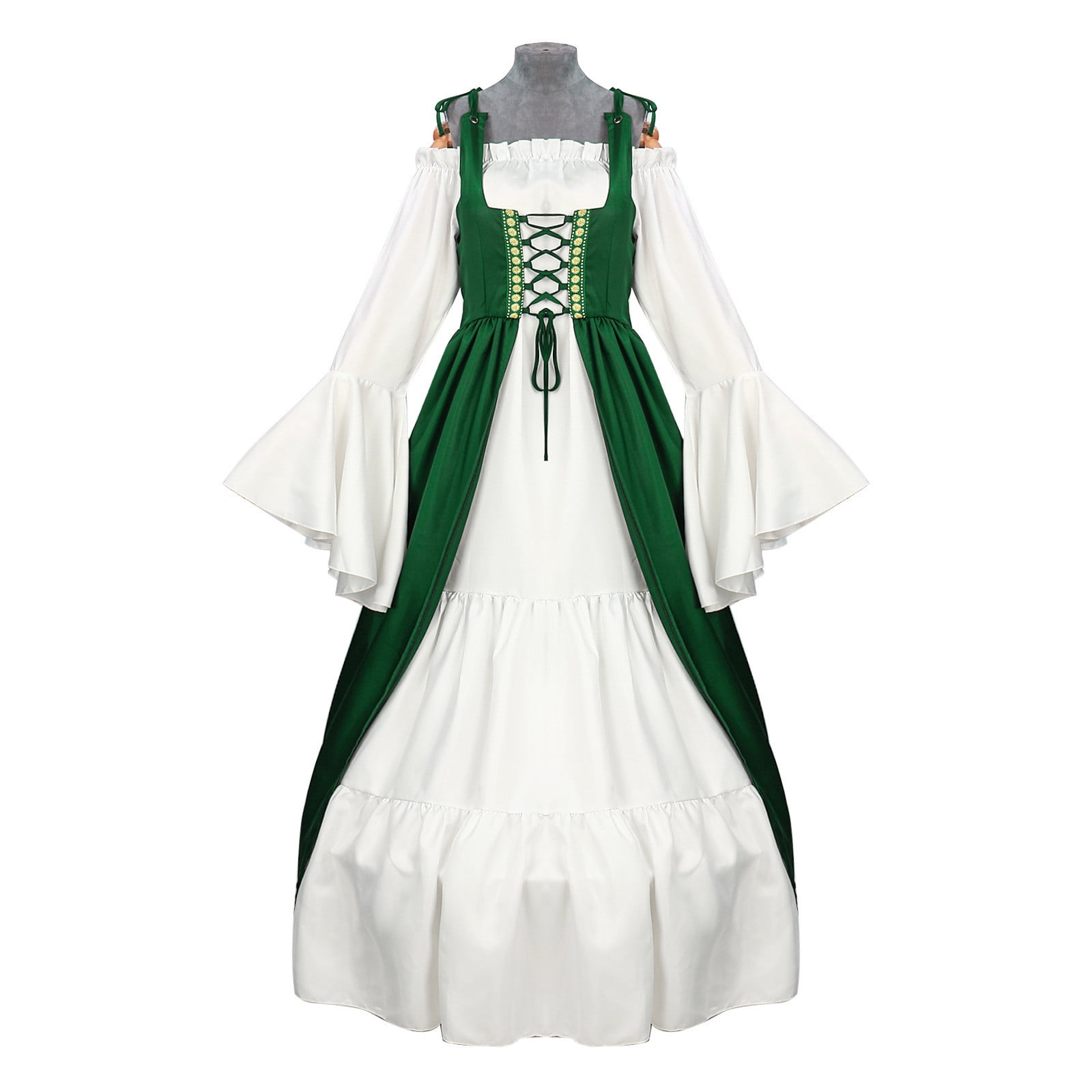 YABCSAZ Vintage Embroidered Renaissance Gothic Dress for Women , Plus ...