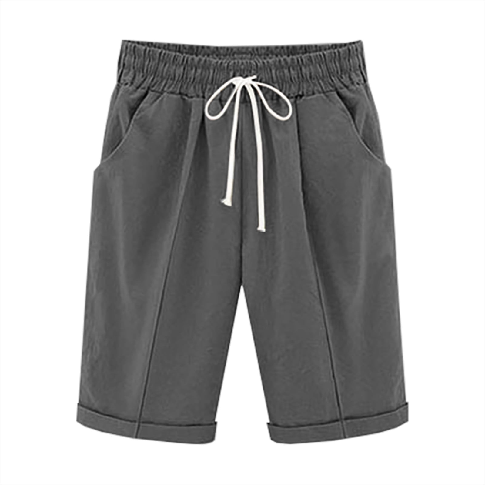 YABCSAZ Women's Shorts Plus Size Wide Leg Bermuda Shorts Loose Casual ...