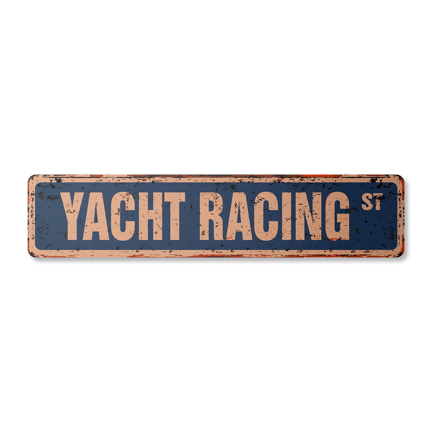 YACHT RACING Vintage Plastic Street Sign race racer competition boat ...