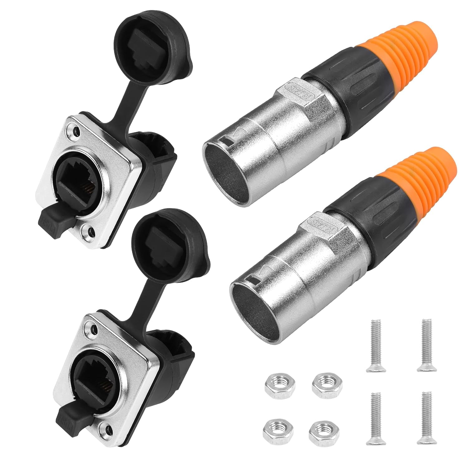 YACSEJAO RJ45 Interface Waterproof Sockets Connector, Right Angle RJ45 ...