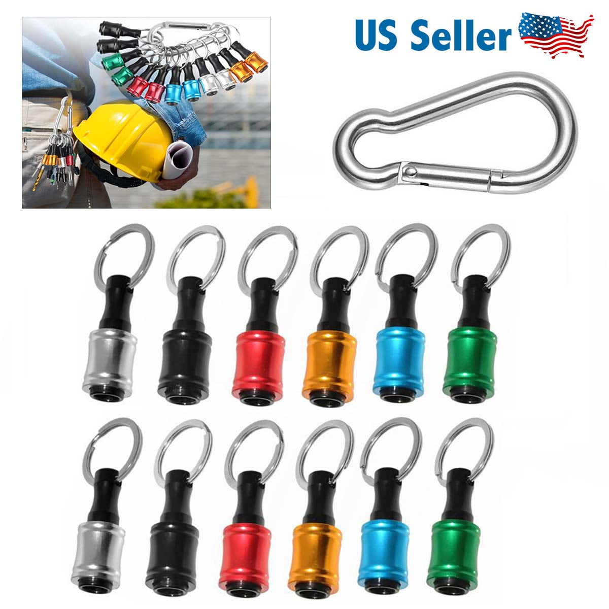 YAFELE 12PCS 1/4" Hex Shank Quick Release Keychain Screwdriver Drill ...