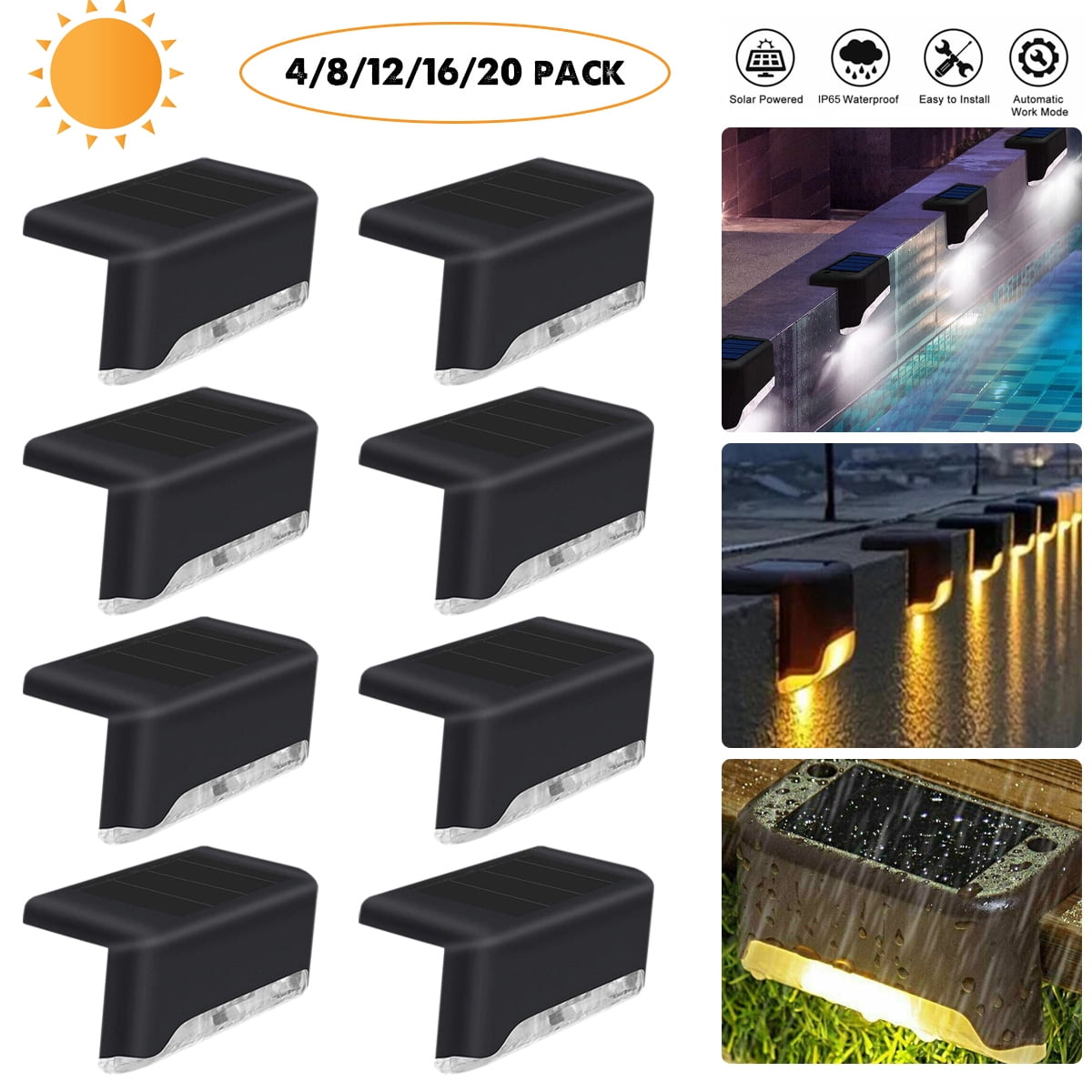 YAFELE Outdoor Solar LED Deck Lights Garden Path Patio Pathway Stairs ...