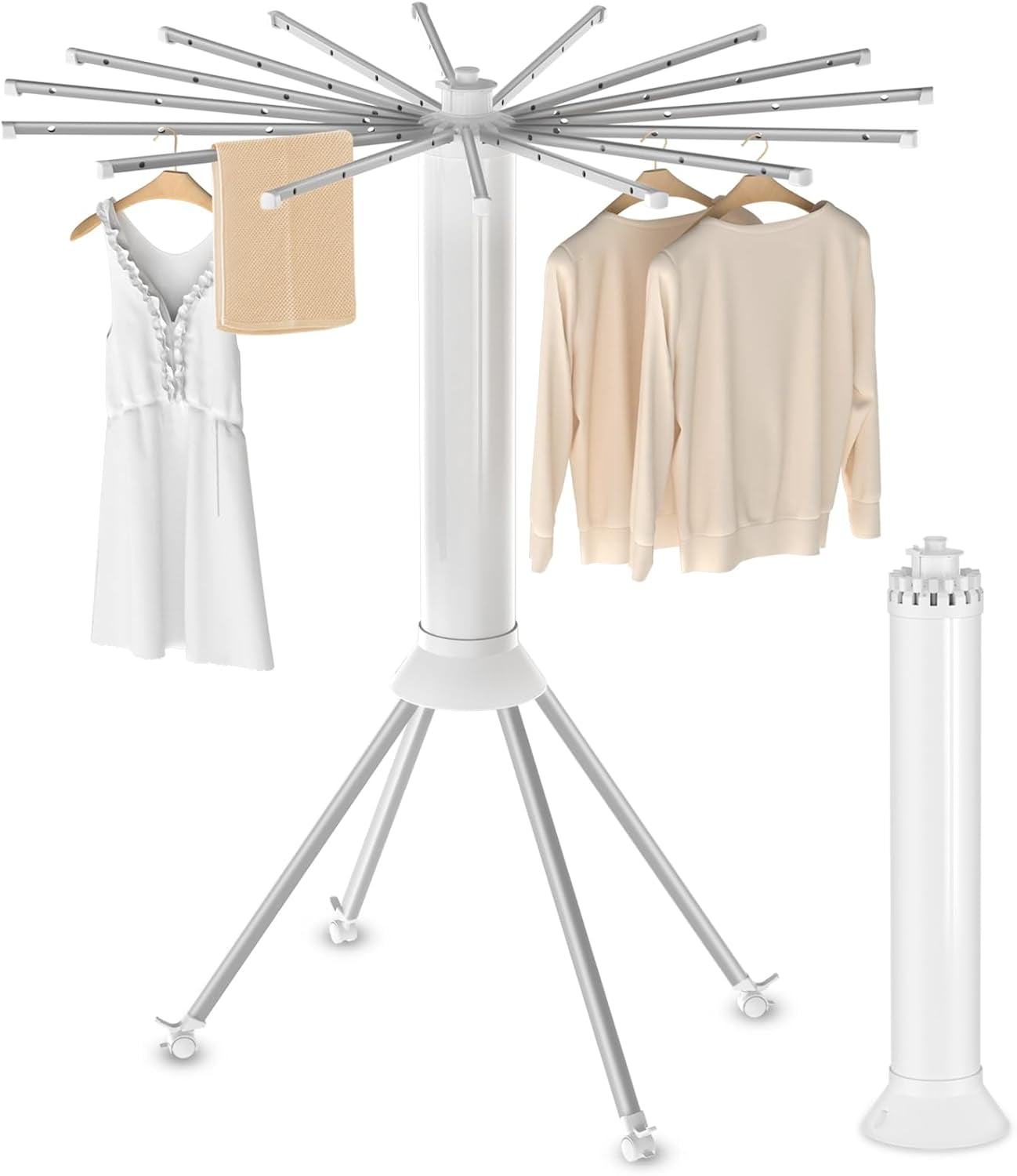 YAFENG 4-Legged Clothes Drying Rack Foldable, Outdoor Collapsible ...