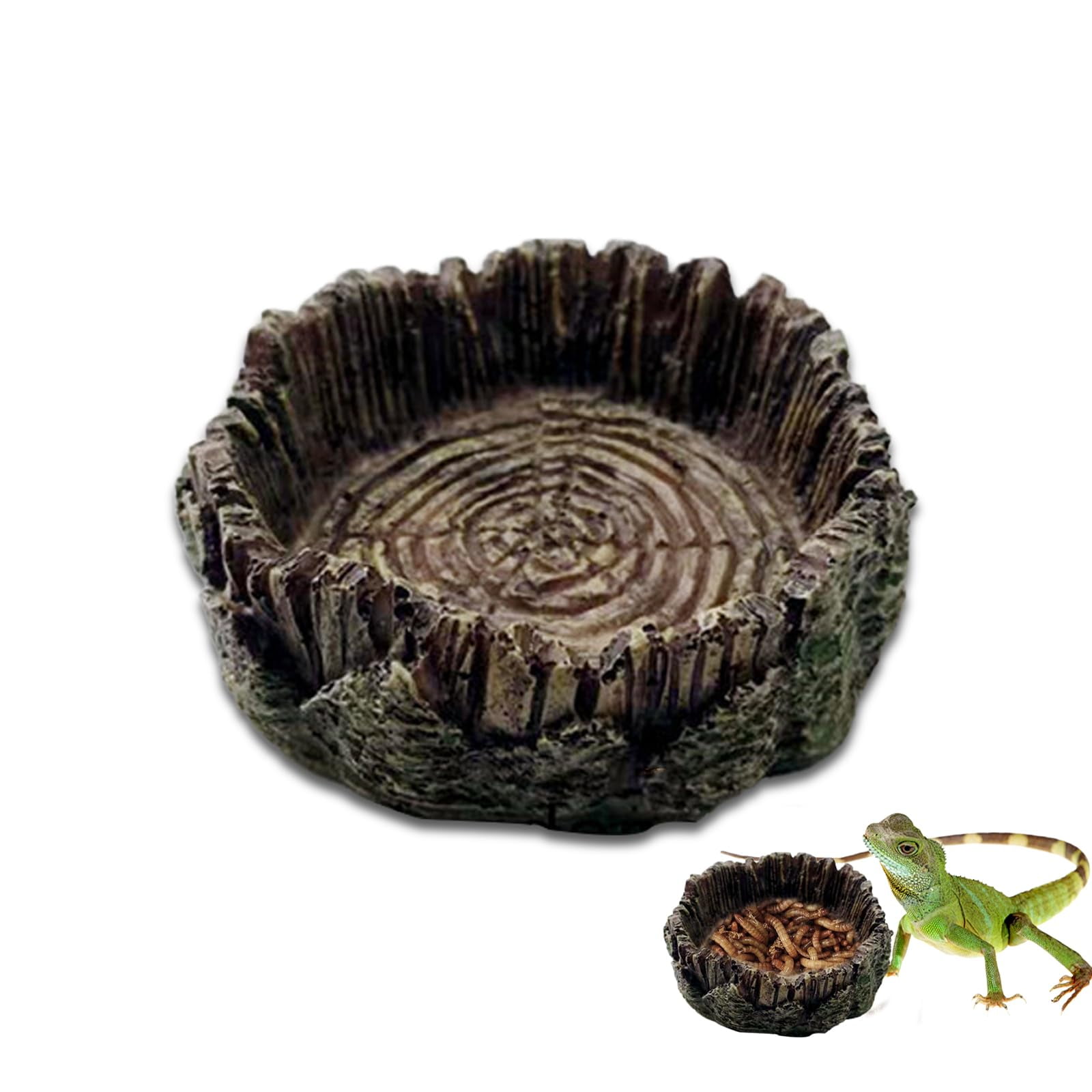 YAFIYGI Reptile Food Dish IRF13 Water Bowl Small Corner Feeder Bowls ...