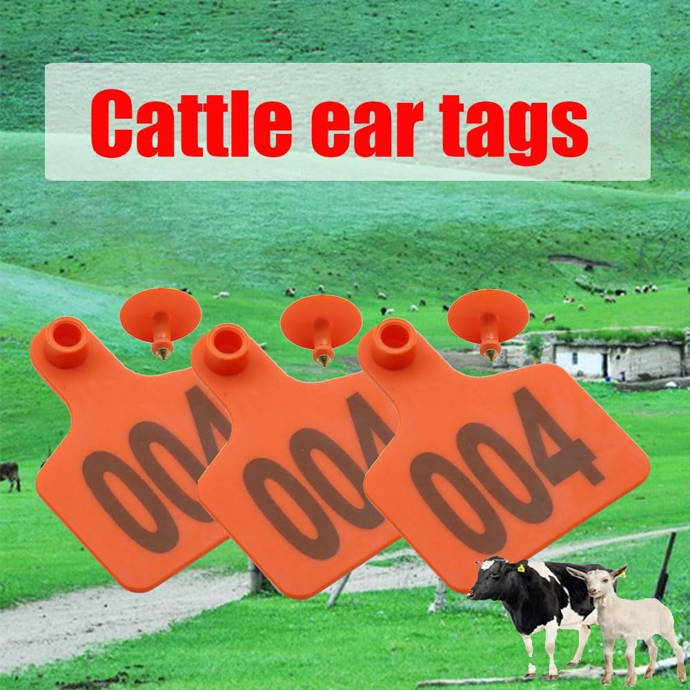 YAGOLD Cow Ear Tags Plastic Livestock Animal Ear Tag Animal ...