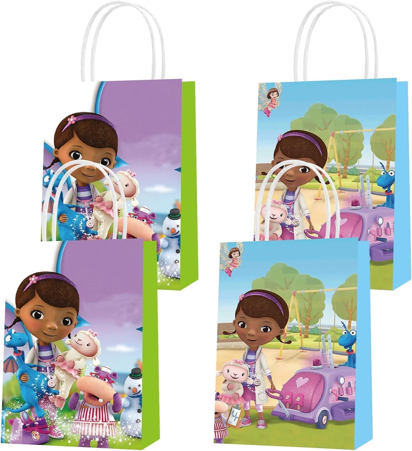 YAHAFEPY 20 Pack Doc McStuffins Party Bags paper bags, Doc Girls Themed ...