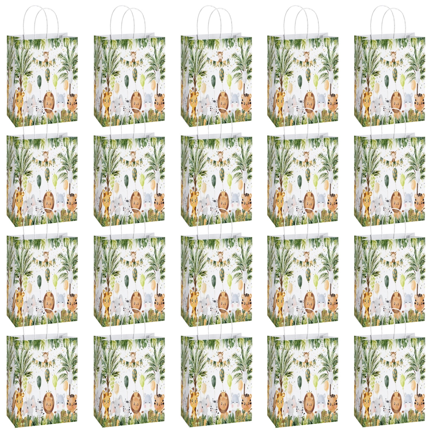 YAHAFEPY 20Pcs Jungle Wild Birthday Theme Party Bags, Party Favor Bags ...