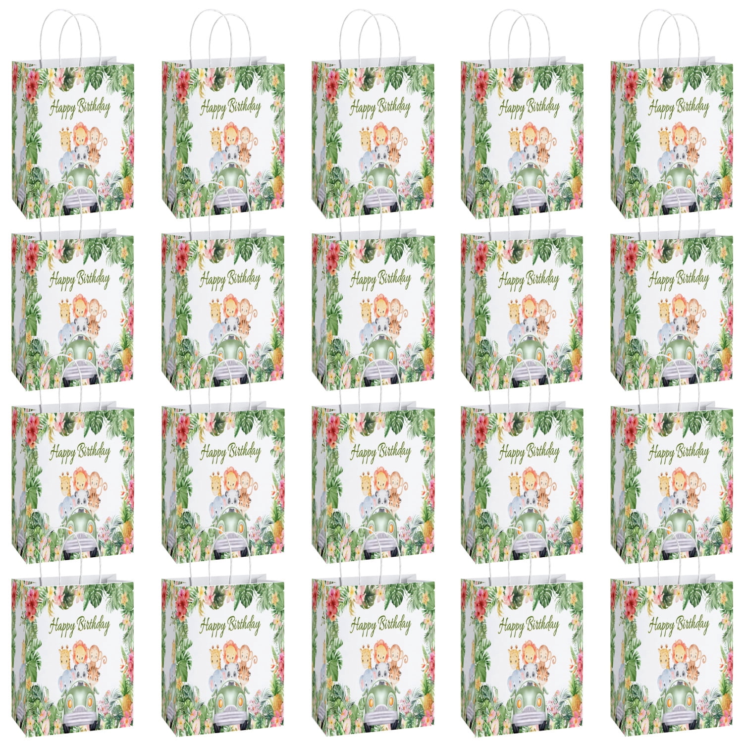 YAHAFEPY 20Pcs Jungle Wild Birthday Theme Party Bags, Party Favor Bags ...