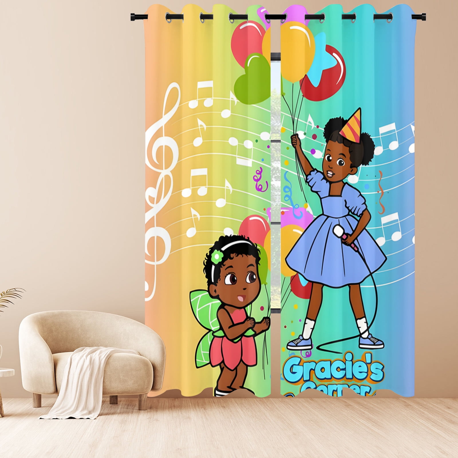 YAHAFEPY-gracie corner Blackout Room Curtains 84*42IN (Pack of 2 ...