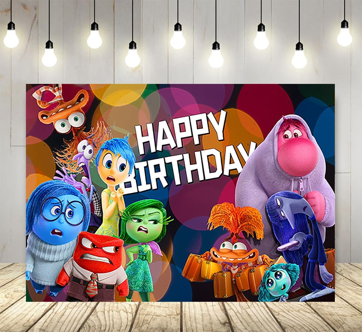 YAHAFEPY-inside Out 2 Birthday Party Decorations Banner Backdrop Happy ...