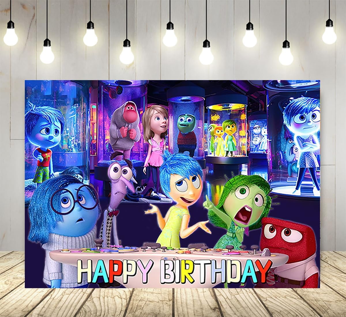 YAHAFEPY-inside Out 2 Birthday Party Decorations Banner Backdrop Happy ...