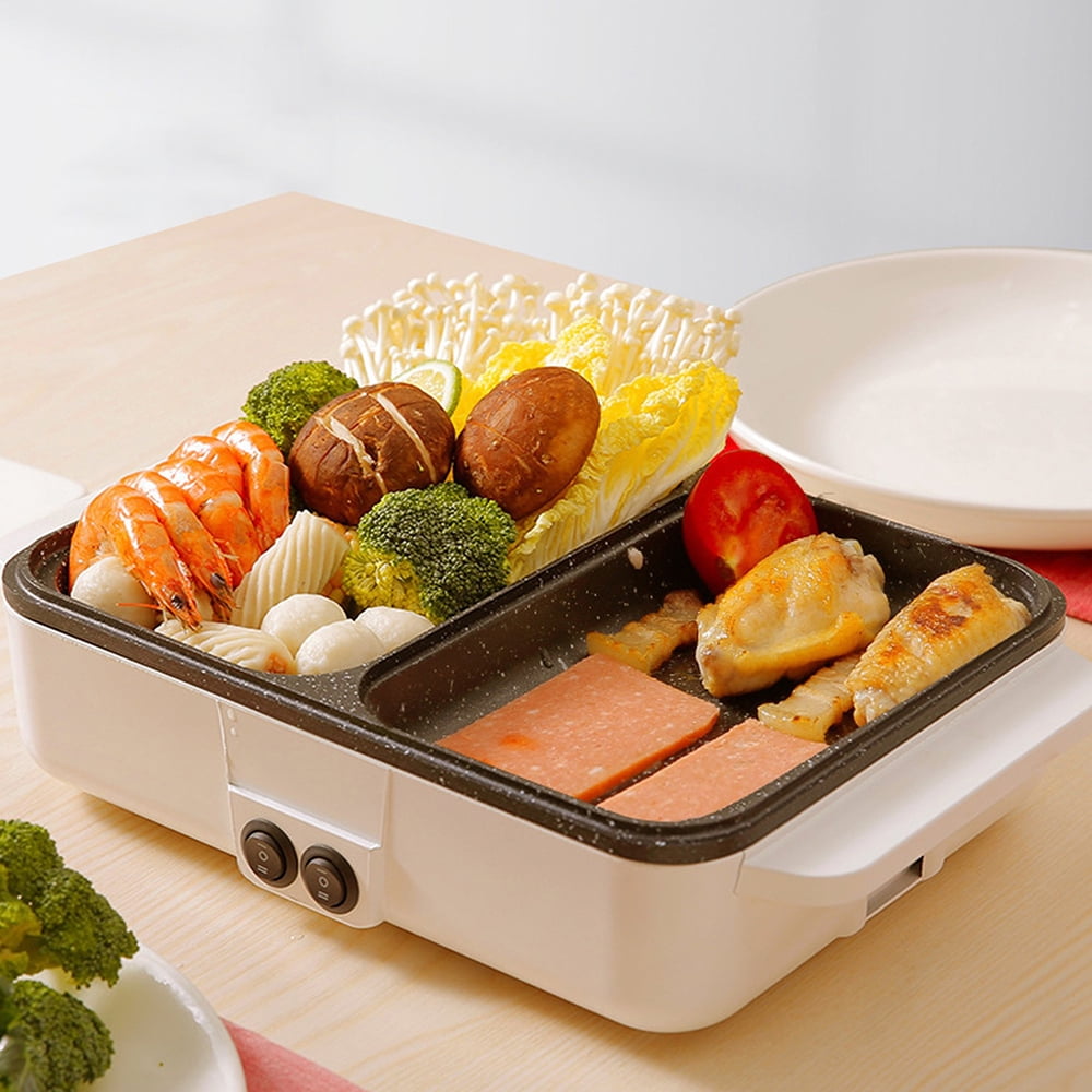 YAHHU 110V Electric Hot Pot and Grill, 2L 1200W Small Multifunctional ...