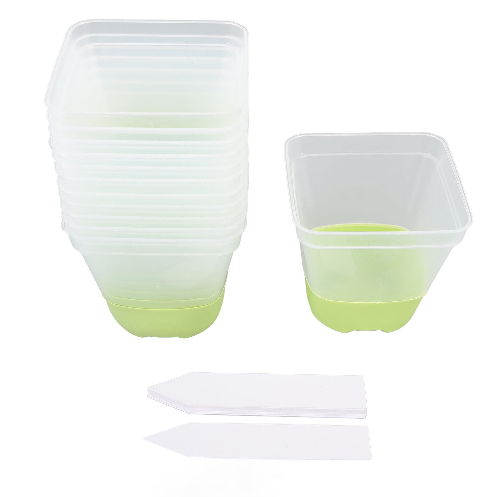 YAHHU 12‑Pack Clear Plastic Nursery Pots with Silicone Base, 8 cm ...