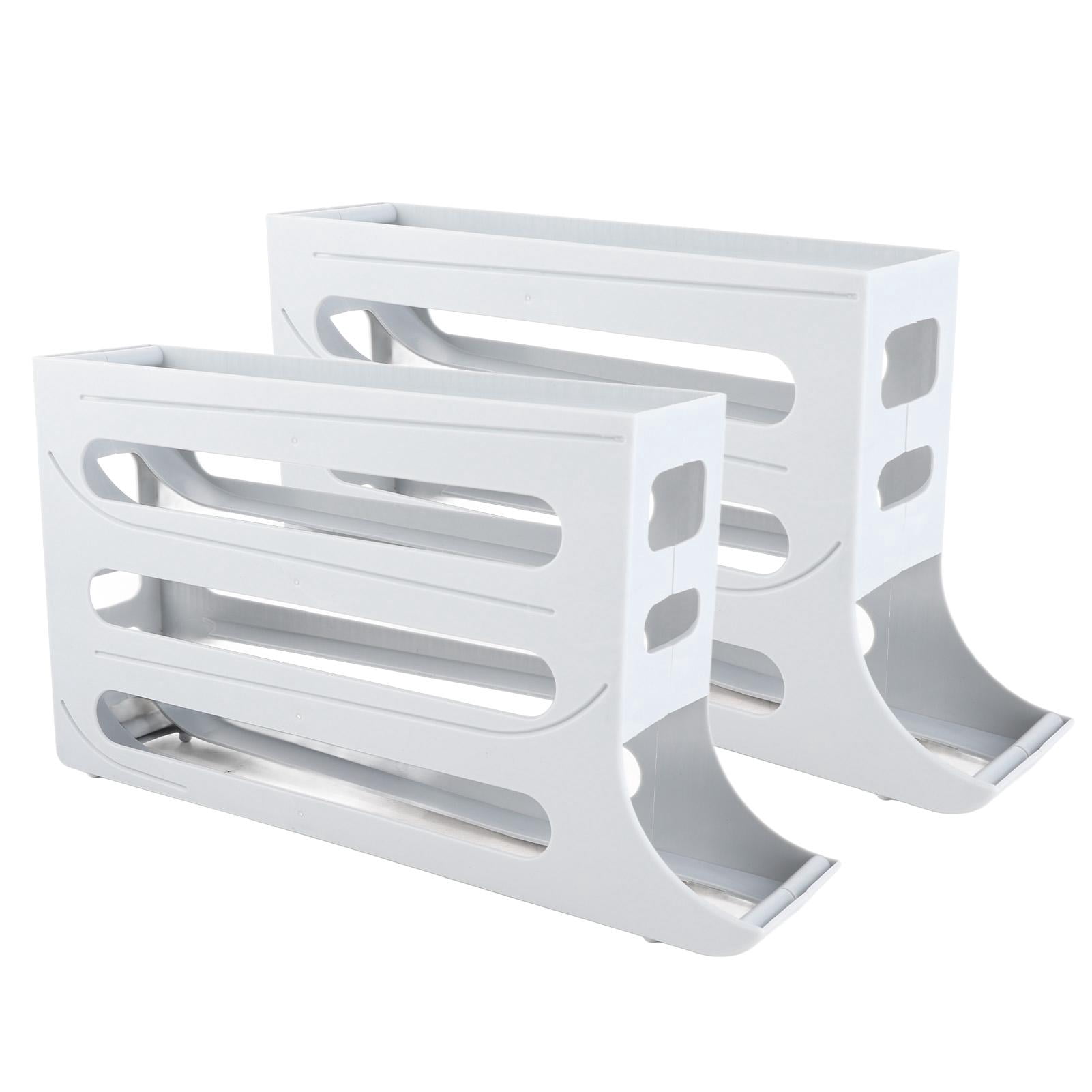 YAHHU 2‑Pack Auto‑Rolling Egg Dispenser, 4‑Tier Space‑Saving Tray for ...