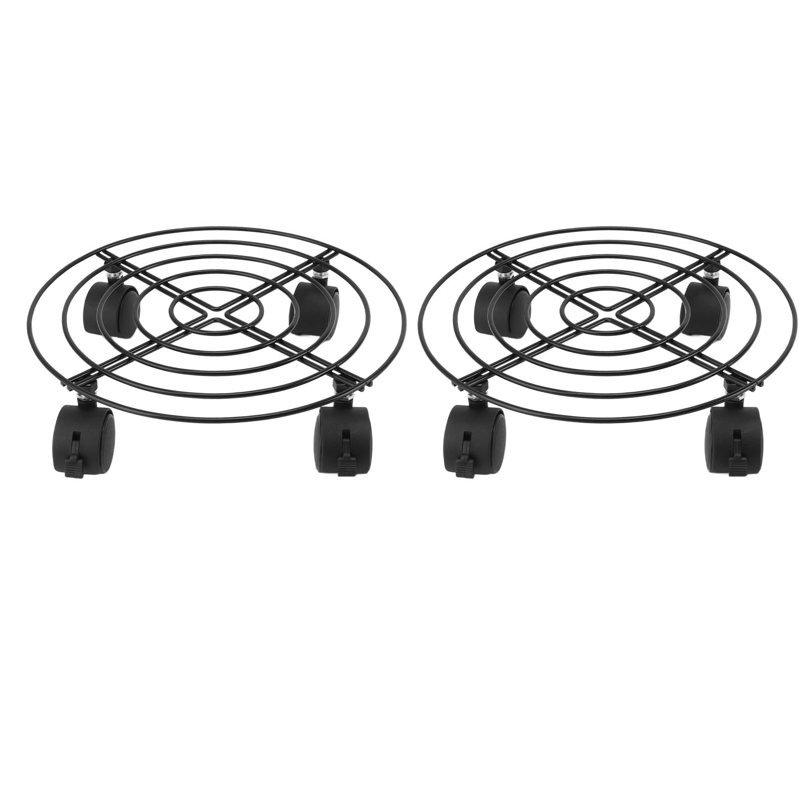 YAHHU 2‑Pack Outdoor Plant Dolly with Lockable Iron & PVC Wheels, High ...