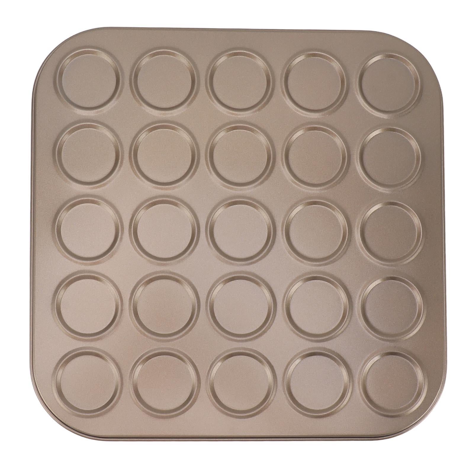 YAHHU 25‑Hole Carbon Steel Muffin & Macaron Bakeware Pan – Non‑Stick ...