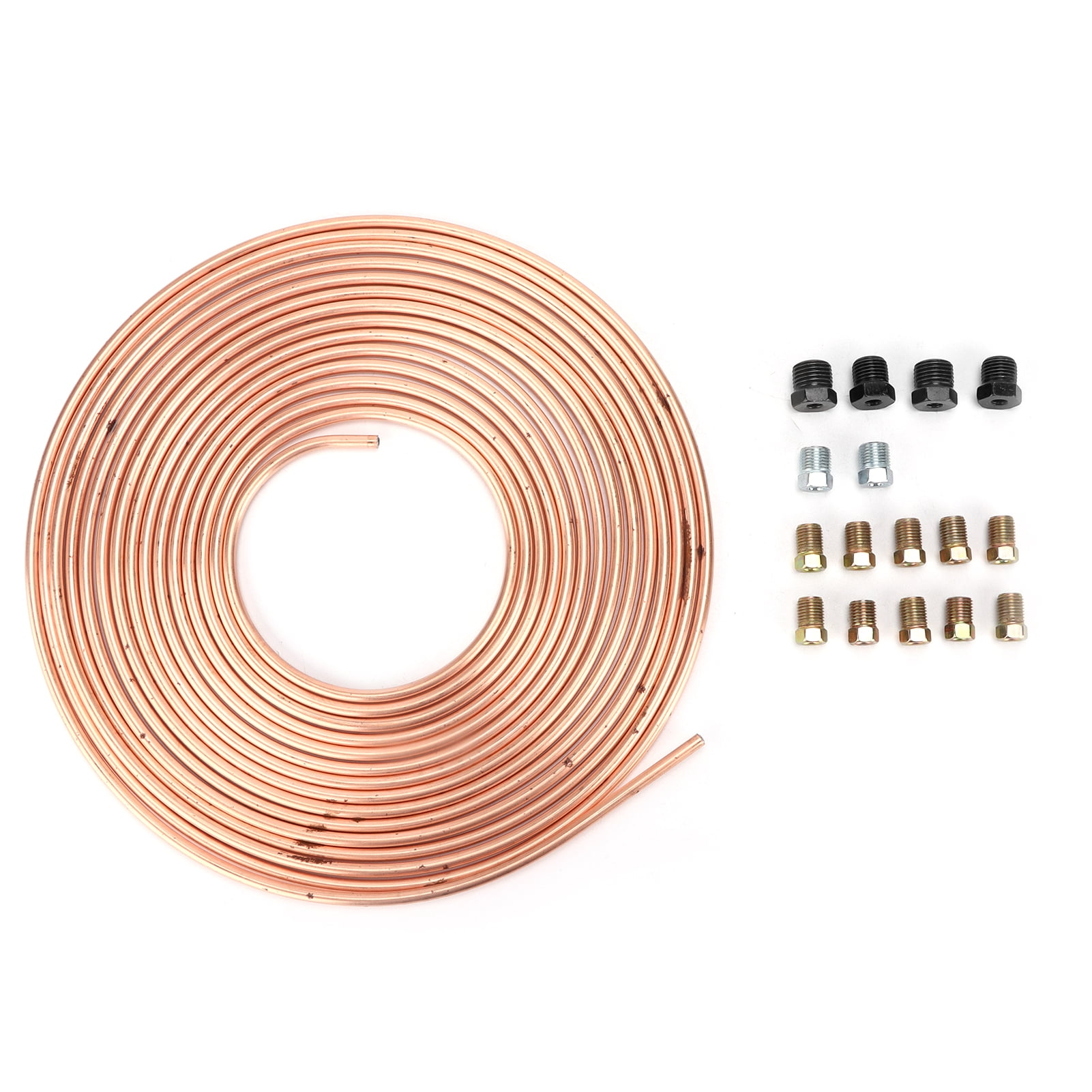YAHHU 25ft Brake Line Tubing Copper Nickel Plated 3/16in OD with 16 ...